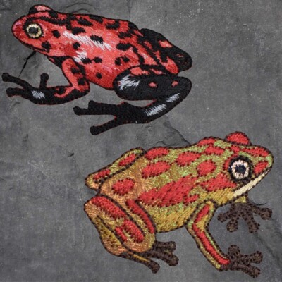 Shiny Red Frog Patch Set - Spotted Red Frog, Reptile, Toad (Iron On) | eBay
