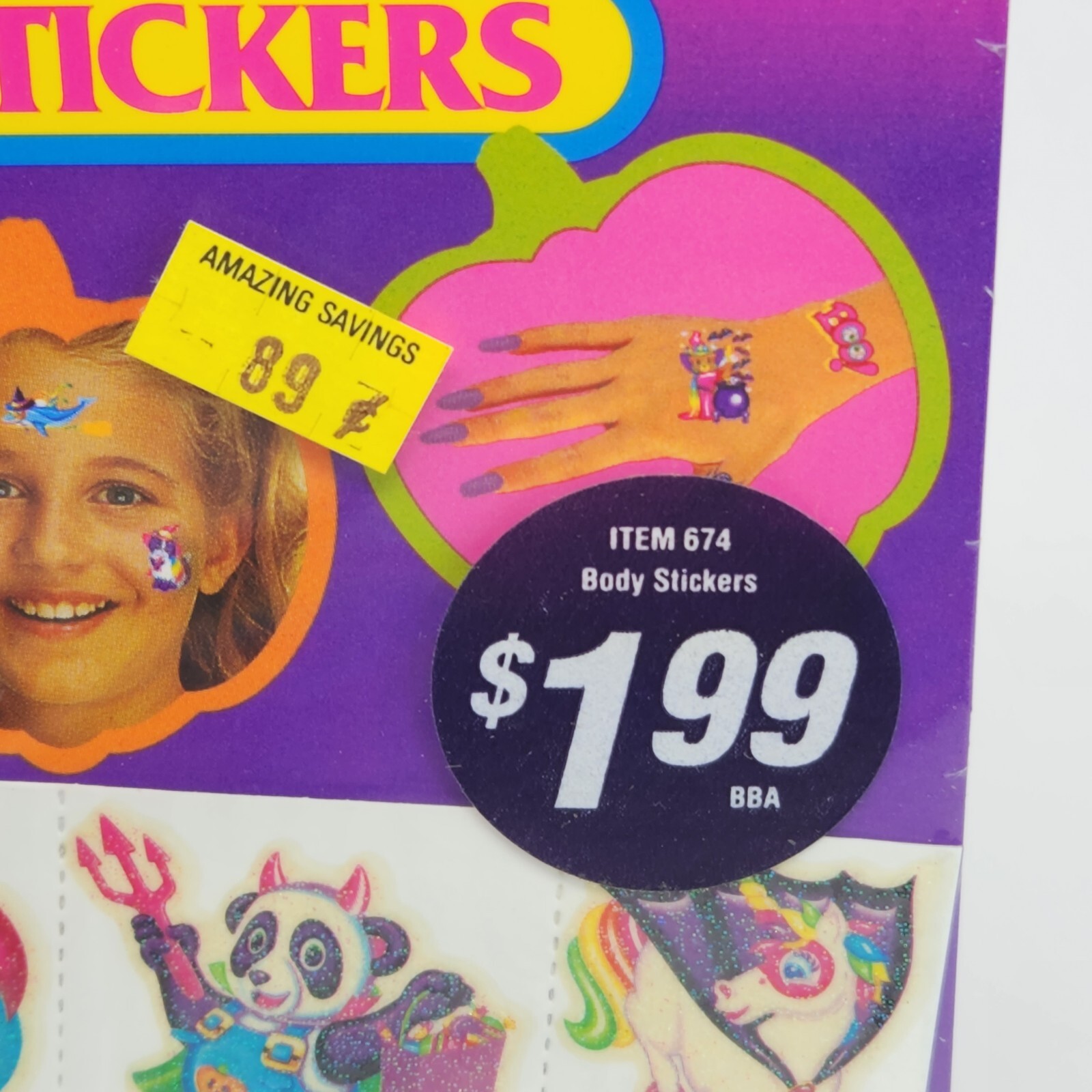 VINTAGE LISA FRANK HALLOWEEN BODY STICKERS GLITTER 2 SHEETS NEW IN ...