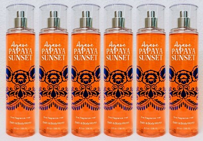 6 Bath & Body Works AGAVE PAPAYA SUNSET Fine Fragrance Mist Body Spray ...