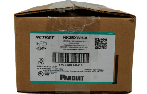 Panduit NK2BXWH-A NetKey 2 Position Surface Mounting Box - BOX of 10 ...