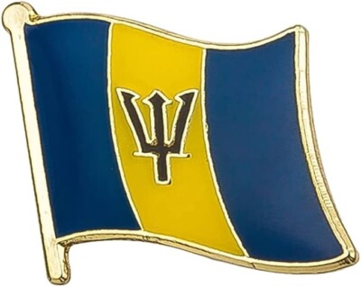 Barbados Caribbean Trident Country Enamel National Flag Lapel Metal Pin ...