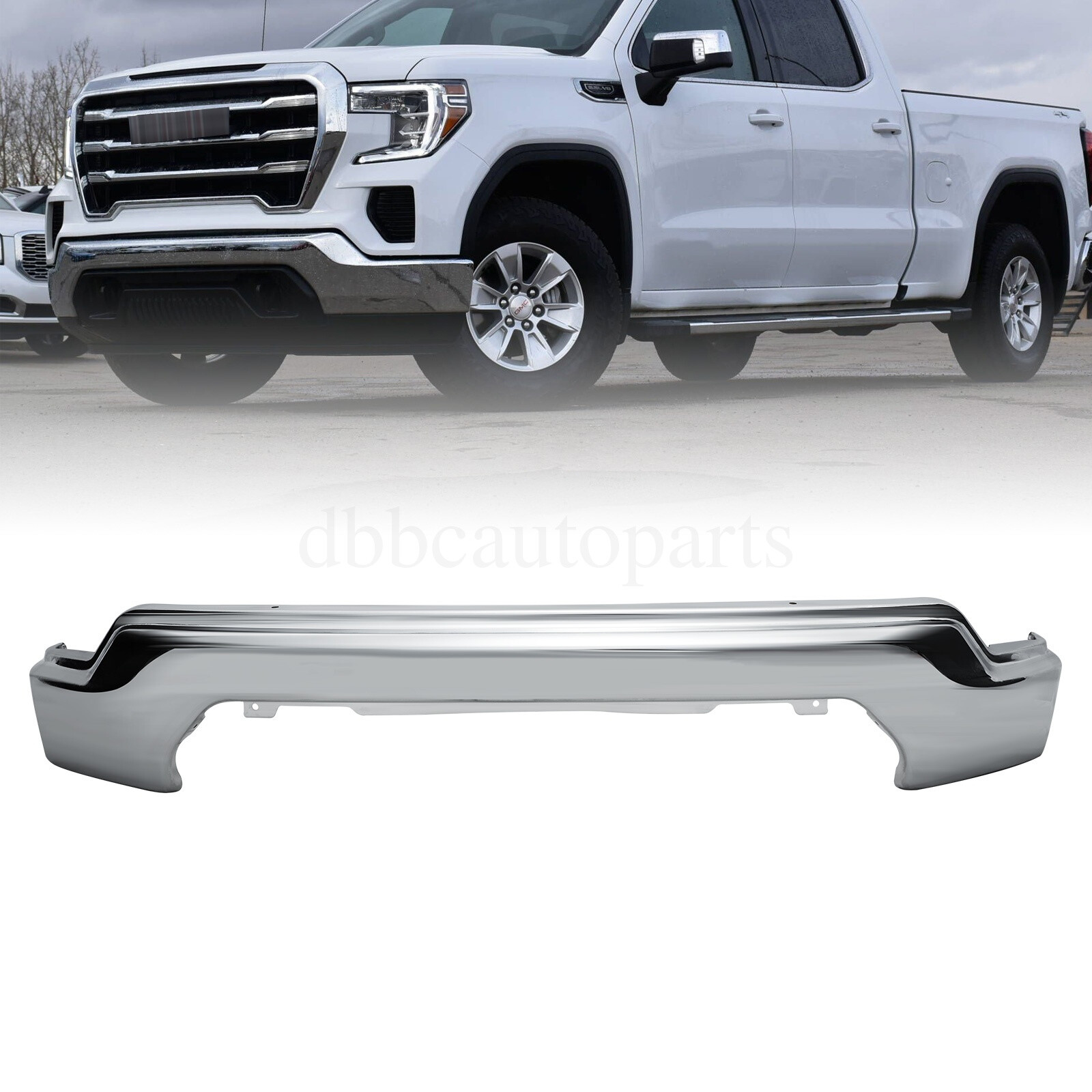 Front Bumper Chrome Face Bar Without Sensors For GMC Sierra 1500 2019 ...