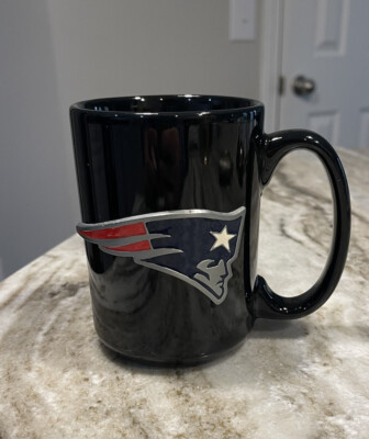New England Patriots Coffee Mug Cup Metal 3-d Logo 15 ounce NFL ...