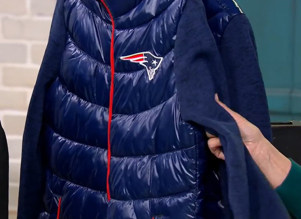 NFL NEW ENGLAND PATRIOTS ZIP FRONT LIGHTWEIGHT PUFFER VEST JACKET BLUE ...