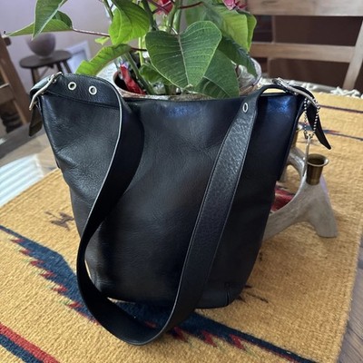 Vintage Coach Legacy Soho Black Leather Duffle Bucket Shoulder Bag 9186 ...