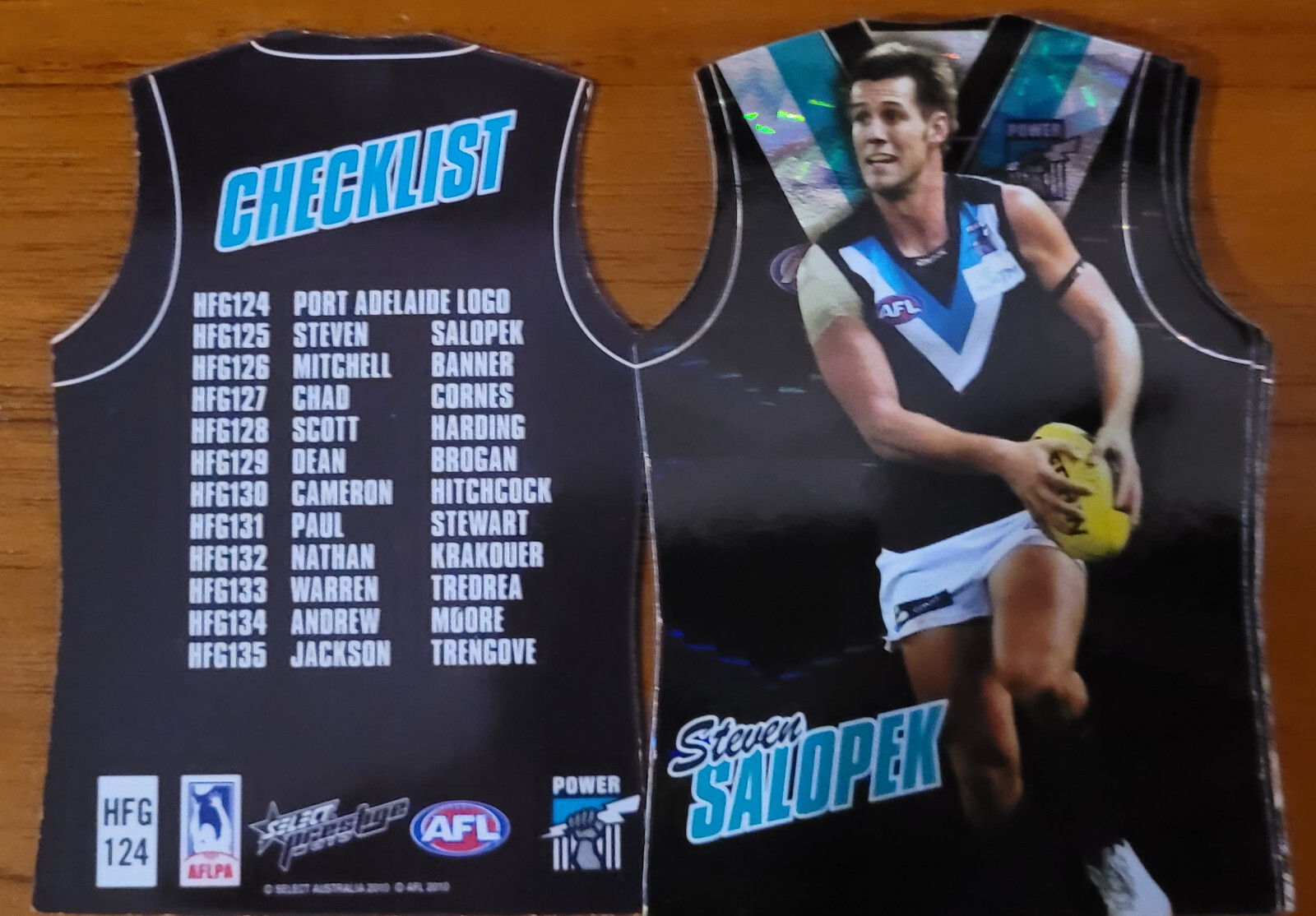 2010 SELECT AFL PRESTIGE - PORT ADELAIDE POWER HOLOGRAPHIC GUERNSEY ...