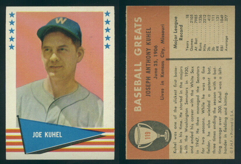 (61340) 1961 Fleer 119 Joe Kuhel-NM | eBay
