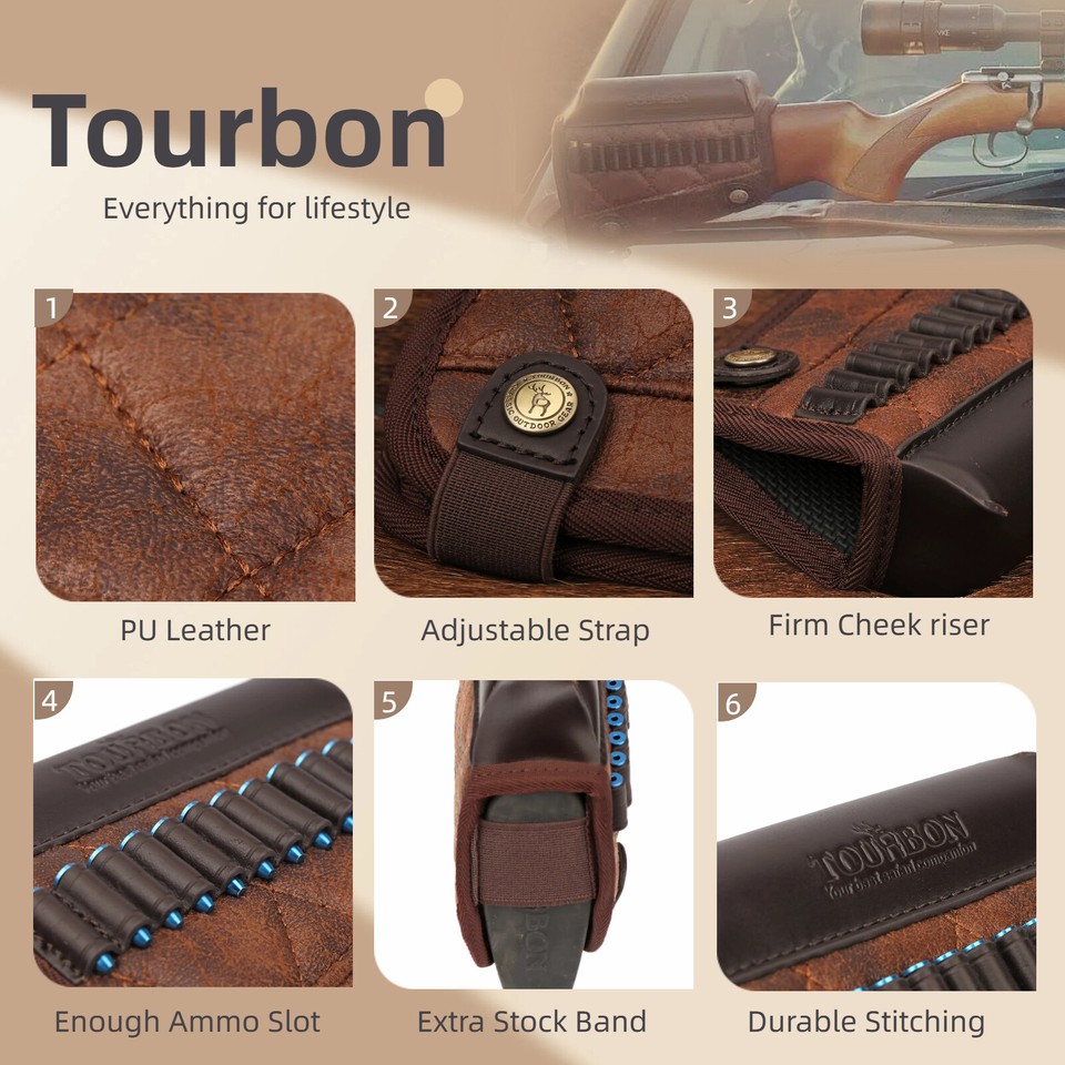 Tourbon Hunting Rifle Cheek Rest Riser .22cal Ammo Holder-fit Henry ...