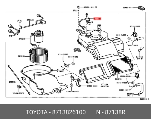 Genuine OE resistor, rear heater blower, 8713826100 for TOYOTA 87138 ...