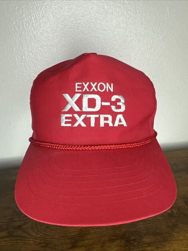 Vintage EXXON XD-3 Extra Hat Cap Red Rope Mobil 80s 90s Trucker ...