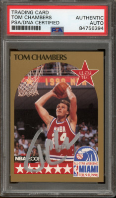Tom Chambers Suns Signed Autographed 1990 NBA Hoops Basketball Card ...