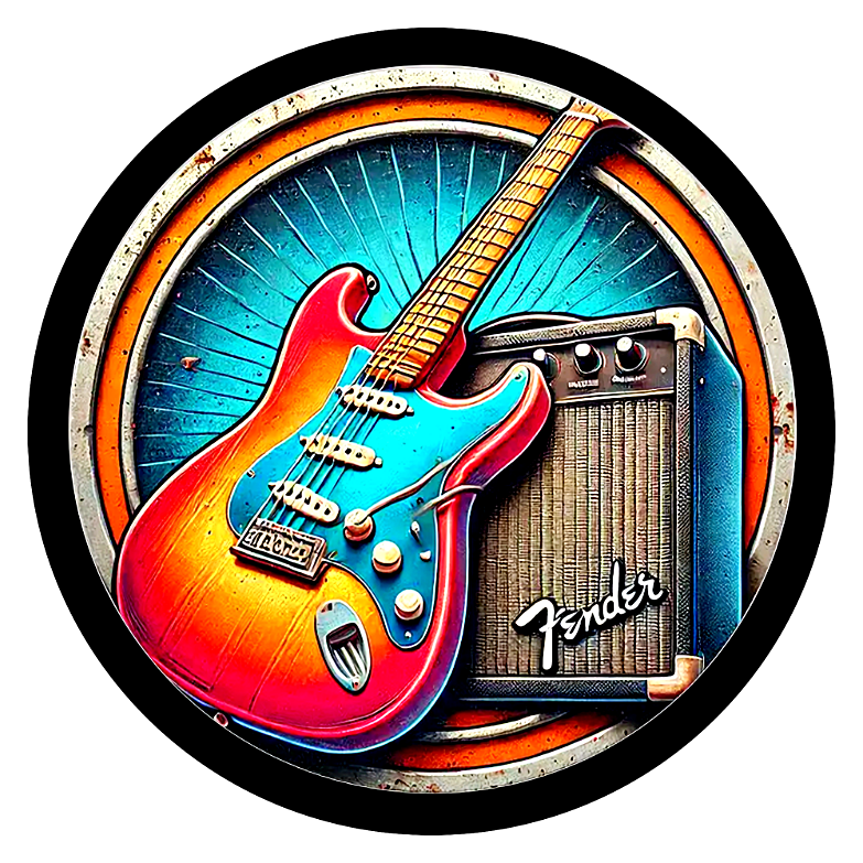Vintage Replica Fender Guitar Sticker Decal Sign. Guitars and Amps. 4 ...