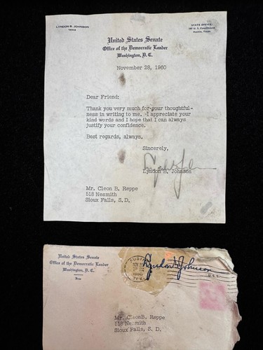 Original Signed Lyndon B. Johnson Mail 1960 Year | eBay