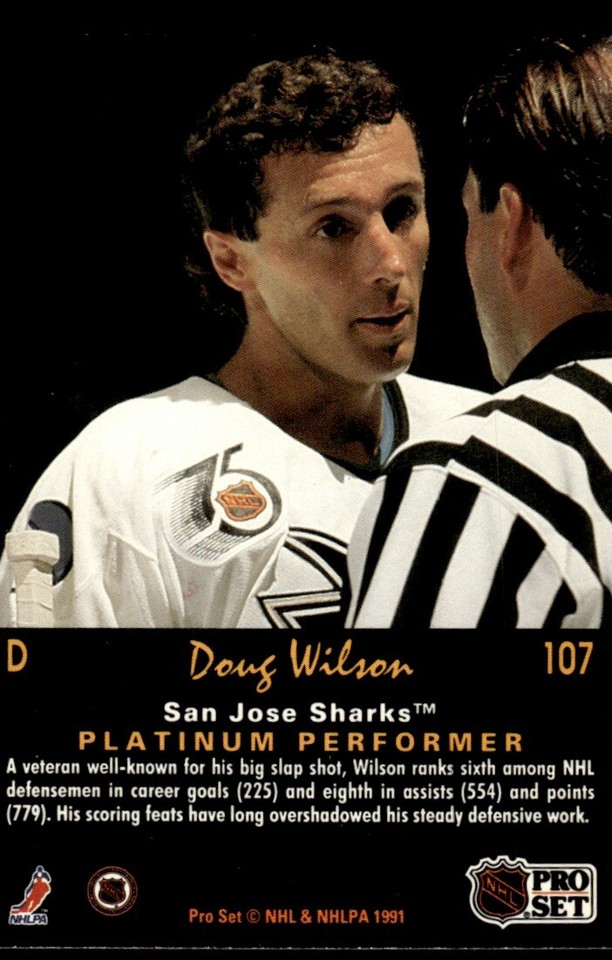 1991-92 Pro Set Platinum #107 Doug Wilson San Jose Sharks | eBay