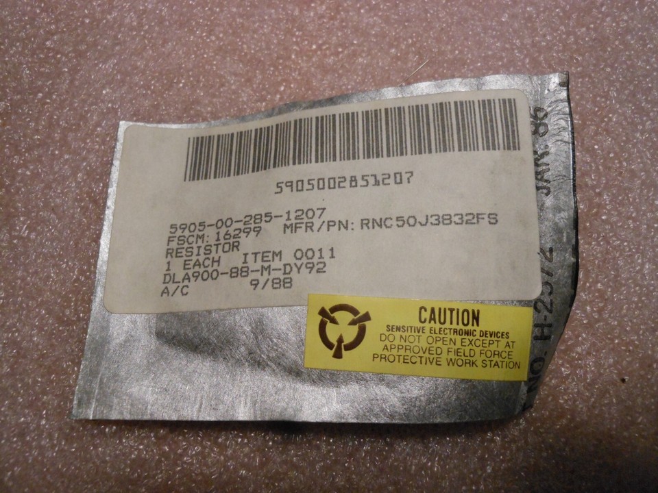 AVX RESISTOR (2 PC LOT) PART # RNC50J3832FS NSN: 5905-00-285-1207 | eBay