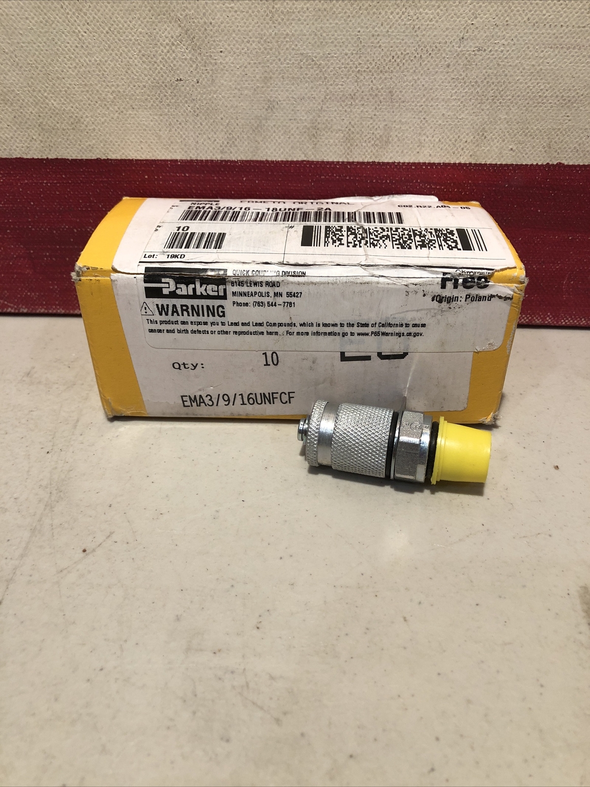 Lot Of 10 PARKER EMA3/9/16UNFCF STEEL TEST POINT DIAGNOSTIC FITTING ...