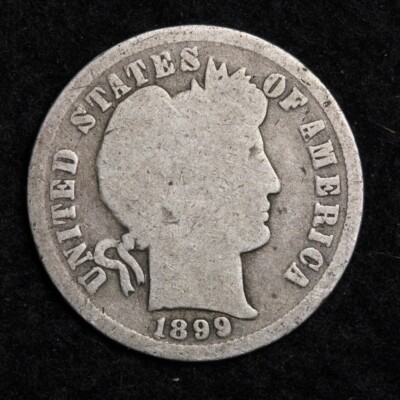 1899 Silver Barber Dime GOOD FREE SHIPPING | eBay