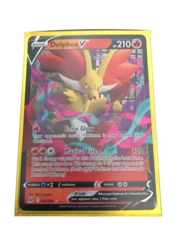 Delphox V 027/196 ENGLISH Lost Origin Ultra Rare Holo Pokemon Card ...