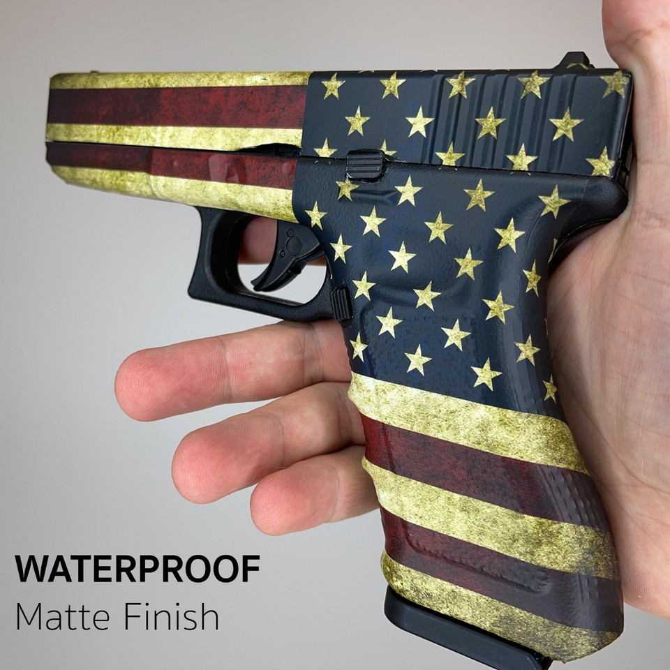 Pistol Skin Heavy Duty Vinyl Gun Wrap with Matte Finish Waterproof ...