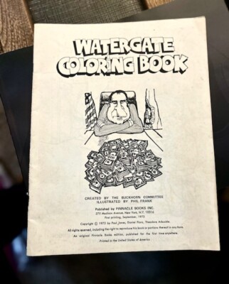 WATERGATE COLORING BOOK 1973 NEW/VINTAGE FIRST PRINTING RARE! | eBay