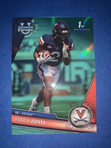 Perris Jones 2023 Bowman Chrome Aqua Refractor RC Virginia Cavaliers ...