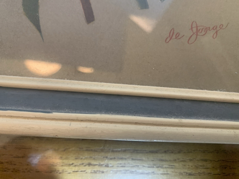 Pair Vintage De Jonge Floral Litho Prints Framed Art Deco Signed | eBay