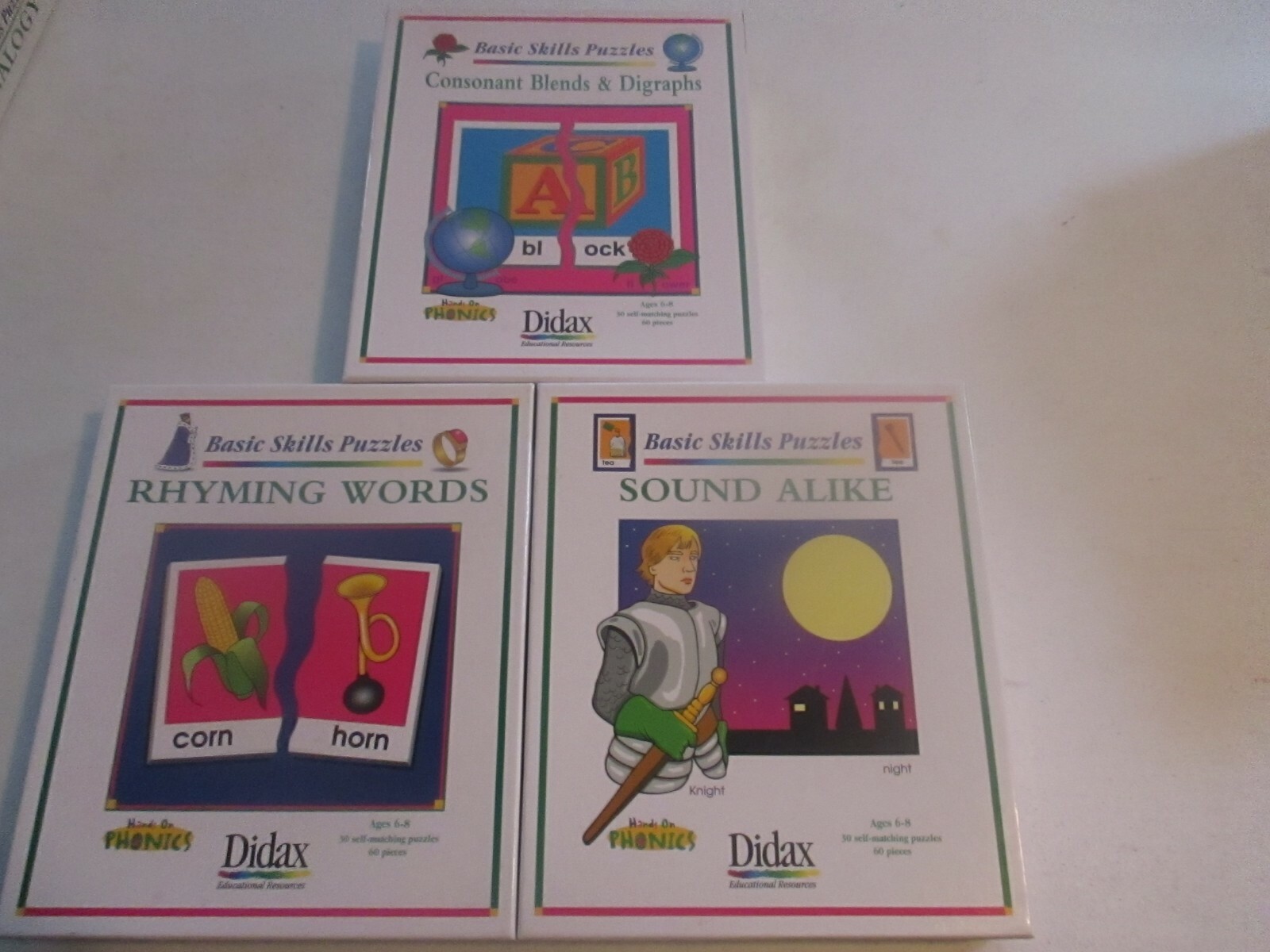 Didax Hands on Phonics Basic Skills Puzzles Lot of 3 Years 6 7 8 1st ...