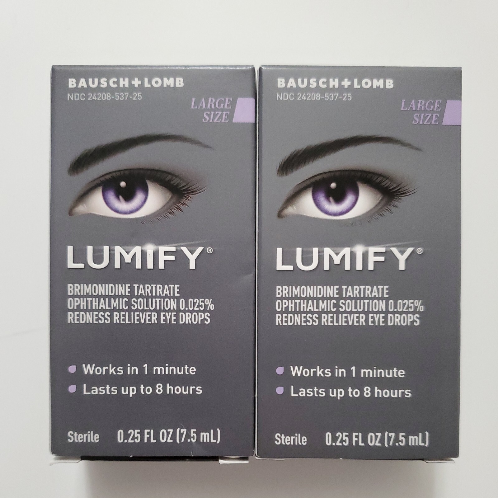 Lumify Redness Reliever Eye Drops 0.25 oz x2 Exp 2026+