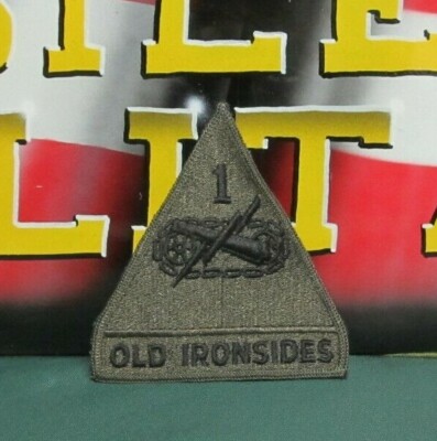 2 US ARMY 1ST ARMORED DIVISION OLD IRONSIDES PATCH SEW ON VETERAN OD GREEN NEW | eBay