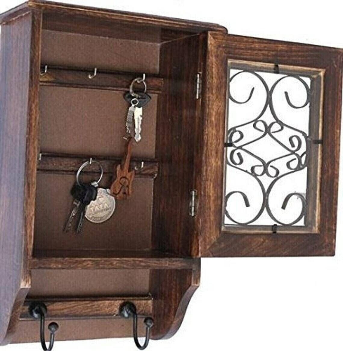 elegant sturdy nautical wooden key Holder box Cabinet Nautical Wall ...