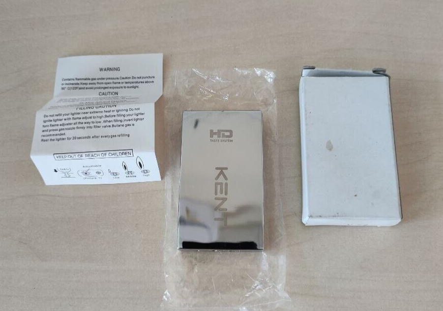 Promo metal 2 in 1 gas lighter turbo Kent nanotek original design rare ...