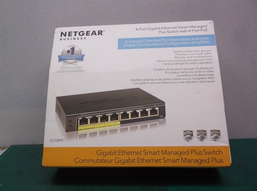 Netgear 8 Port Gigabit Switch with 4 POE GS108PE-300NAS | eBay