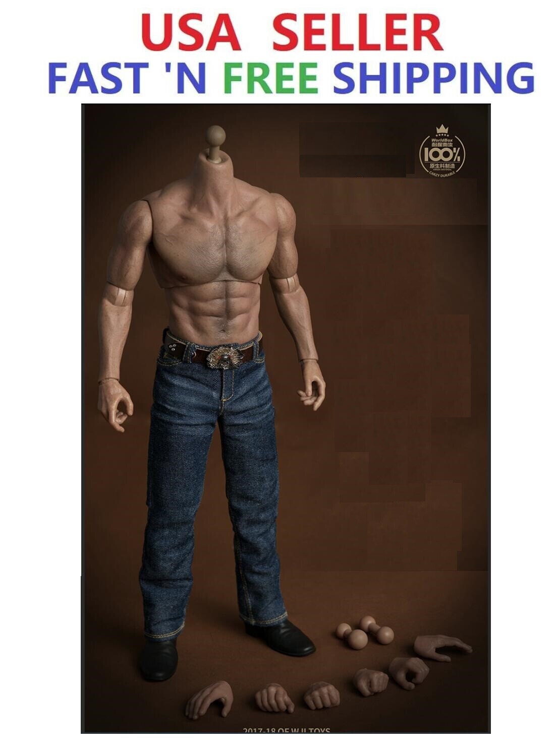 WorldBox 1/6 Muscular Wolverine Body Logan Strong Durable Male Figure ...