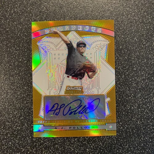 2009 Bowman Sterling AJ Pollock Gold Refractor Prospect Auto Autograph ...