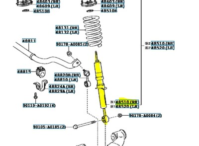 4851034010 Genuine Toyota Absorber Assy Shock Front RH or LH 48510 ...