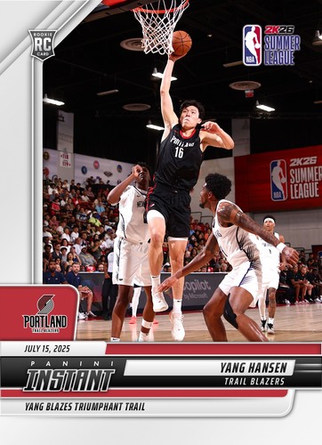 2025-26 Panini Instant Yang Hansen ROOKIE CARD SP Portland Trail ...