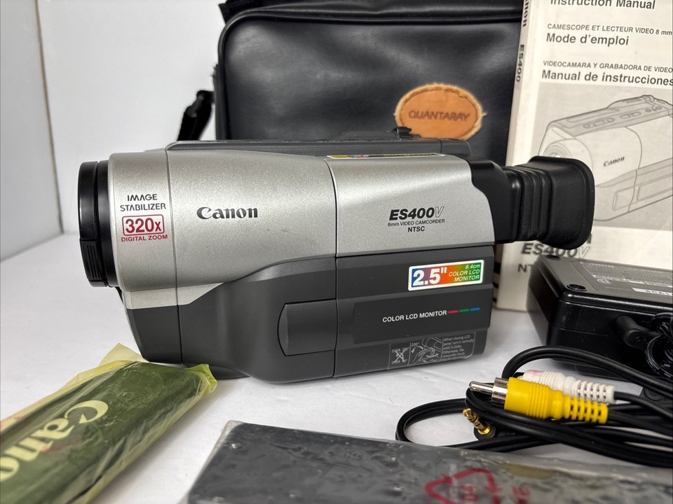 Canon ES400VA Hi8 Video8 8mm Tape Video Camcorder With Accessories ...