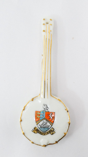 Crested China Banjo Shelley Broadstairs Souvenir Porcelain Gilt | eBay