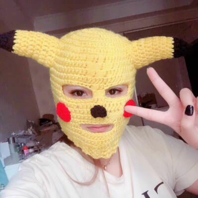 Pikachu Ski Mask P0kemon Winter Warm Knitted Hat Cap Balaclava Beanie ...