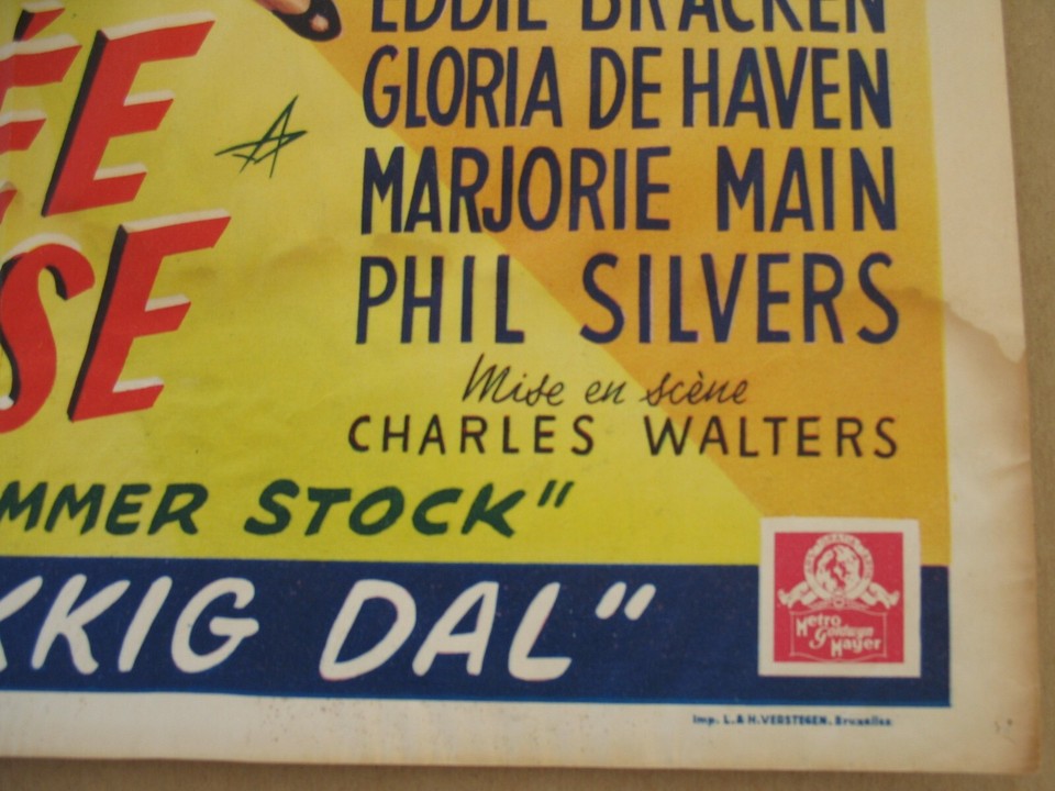 SUMMER STOCK (1950) Belgian Poster, Judy Garland, Gene Kelly, Bracken ...