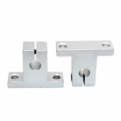 8Pcs 10mm SK10 Chrome Linear Rail Shaft Guide Support Bracket Bearing ...