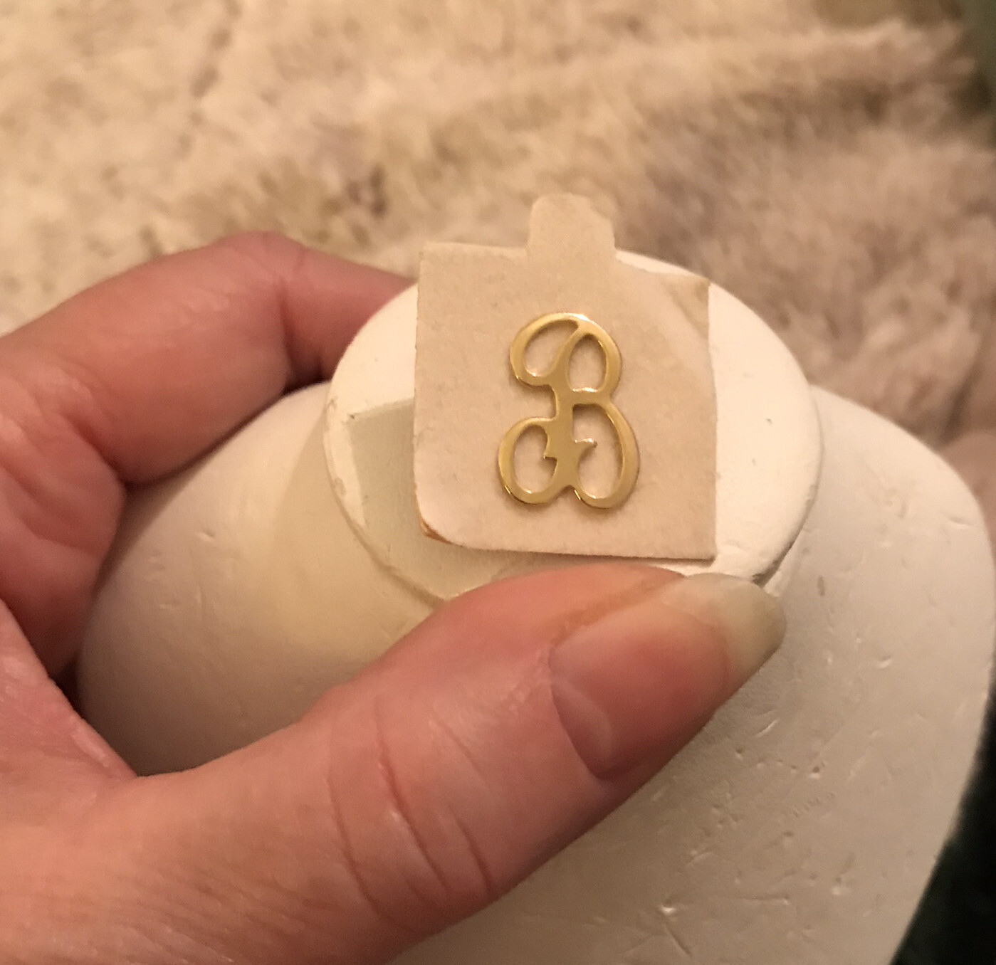 Vintage Script Letter B Initial Brooch- Goldtone, Sma… - Gem