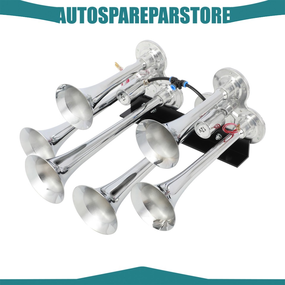 12V 4A 6 Trumpet Train Air Horn Kit For Ford Truck Pickup Car SUV Train ...