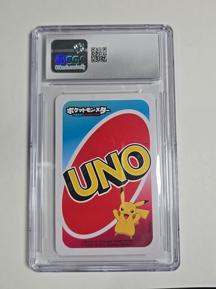 CGC GEM MINT 10 Pikachu #0 Playing Card 2021 Pokemon Pocket UNO Mattel ...