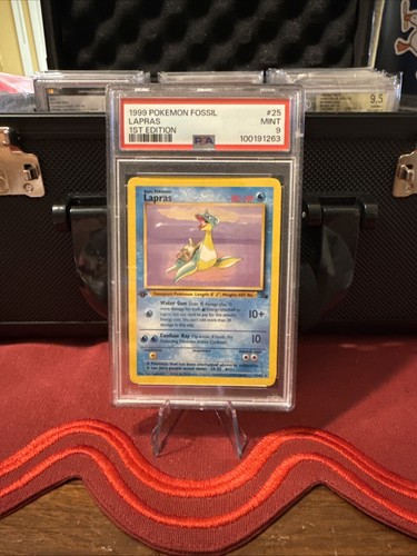 1999 Pokemon 1st Edition Fossil LAPRAS Non-holo Card #25/62 PSA 9 ...