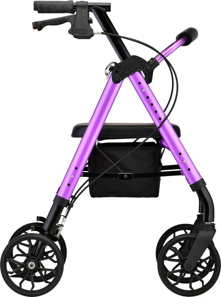 NOVA STAR 8 Rollator Walker w/Perfect Fit System Ltweight Folding ...