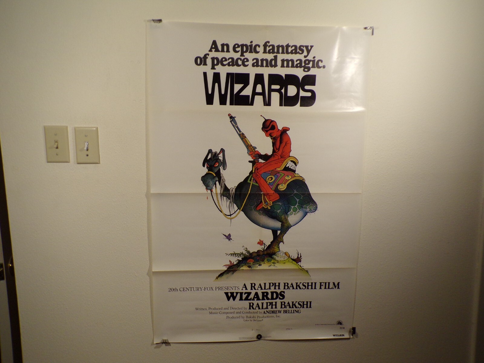 1977 MOVIE ANIMATION "WIZARDS" 1970'S ORIGINAL POSTER PEACE VERSION ...