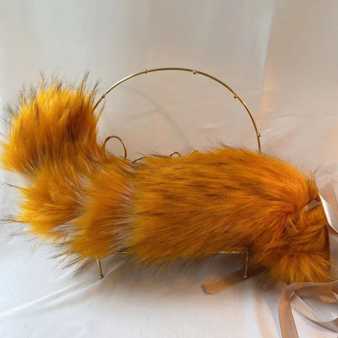 Red Panda Ear KC Simulation Animal Tail Wolf Cat Fox Ear HairBand ...
