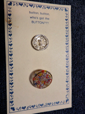 2 Vintage Glass Buttons Clear & Reverse Painted 1/2" & 11/16" Inch | eBay