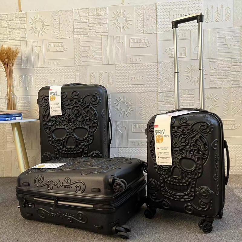 Travel Punk 20" 24" 28" New Skull Luggage Bag Cabin Kinder Trolley ...